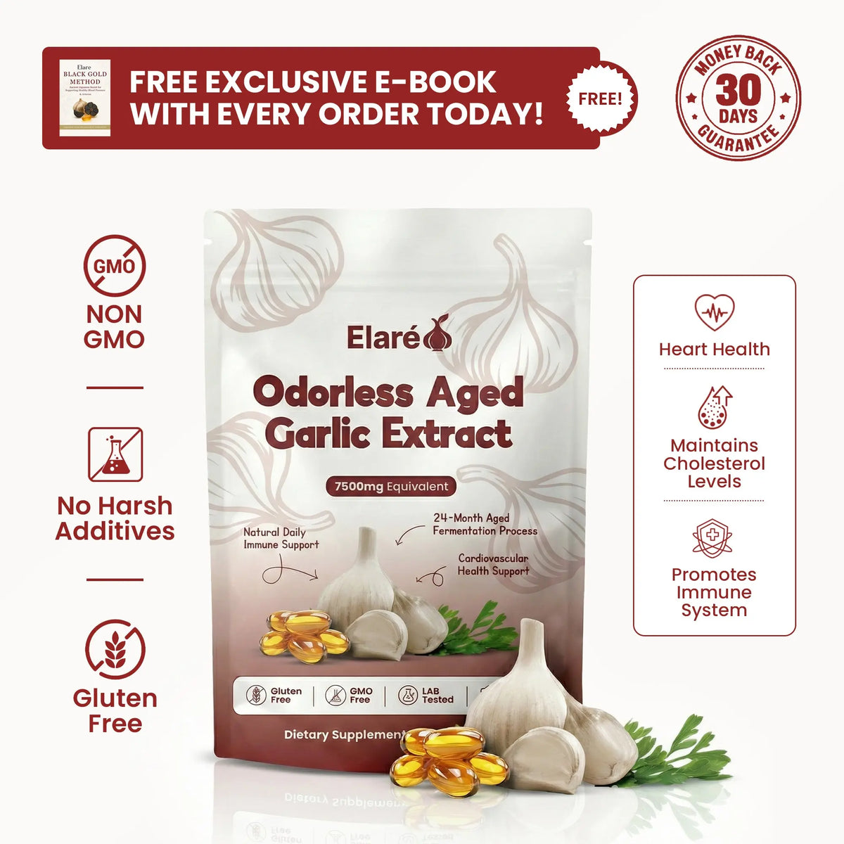 Aged Garlic Extract 7500mg | Cholesterol Support – Elare