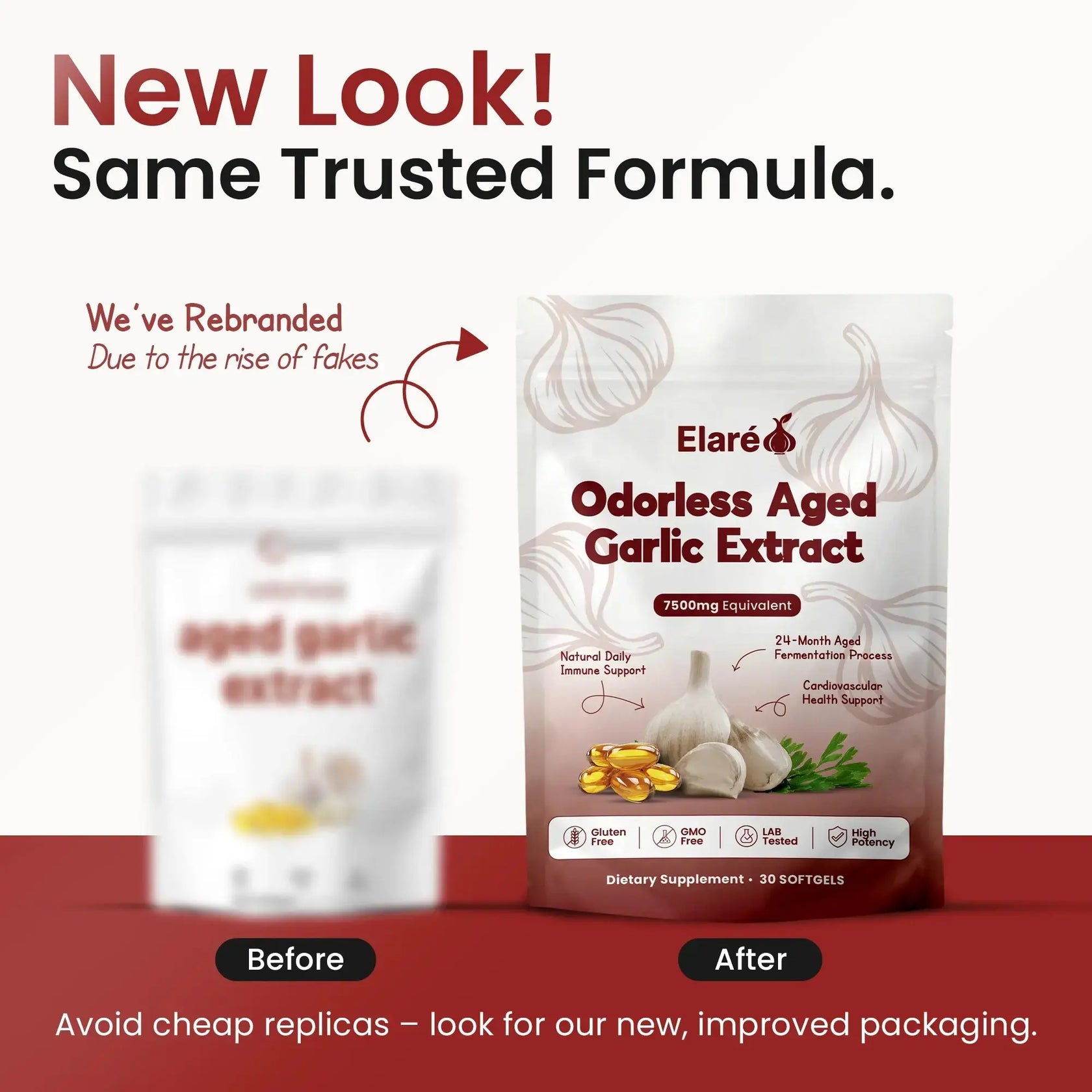 Aged Garlic Extract - 7500mg Odorless - Elare
